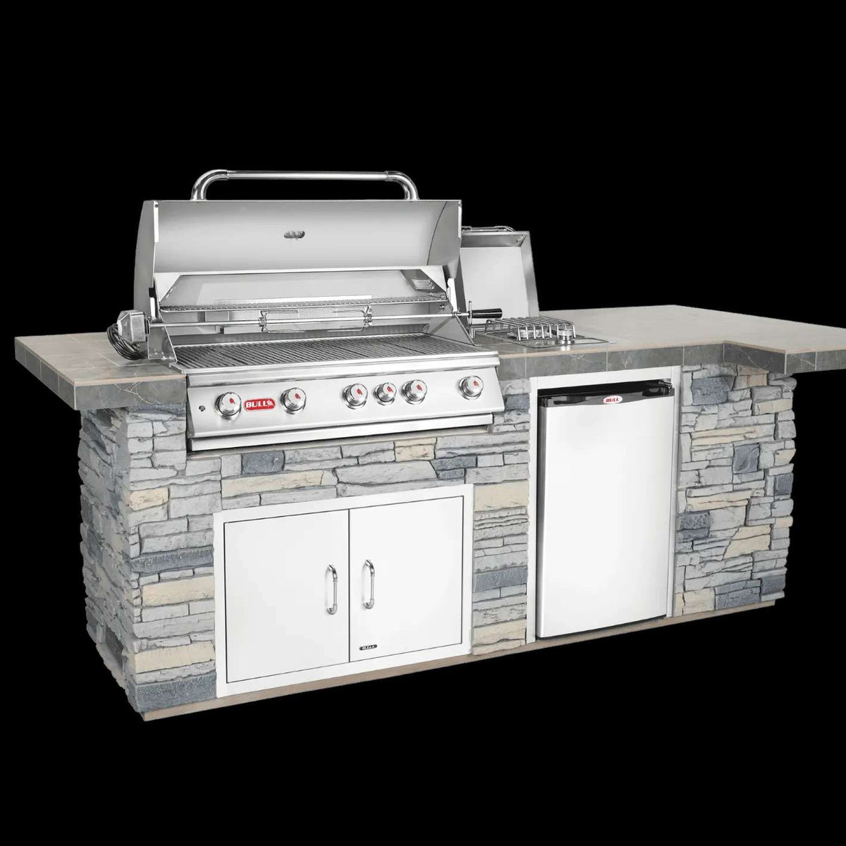 Bull BBQ Outdoor Kitchen, 15763, With Faux Rock And Brahma Grill Head ...