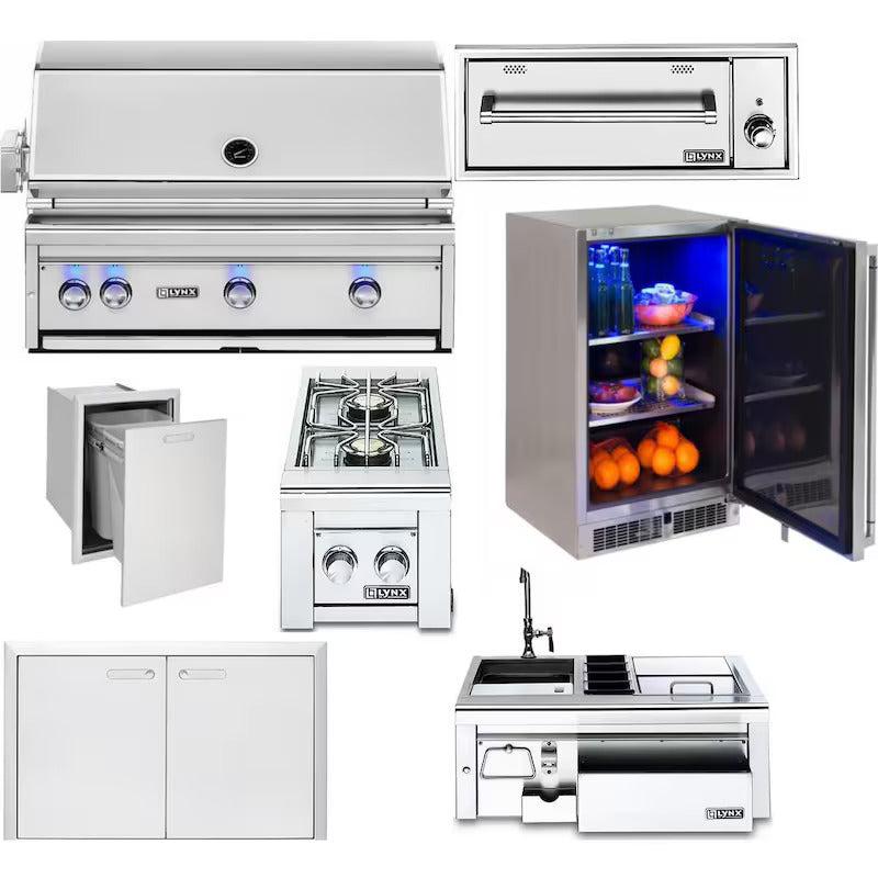 Lynx Luxury 8-Piece 36-Inch Propane Outdoor Kitchen Package - L36TR-LP ...